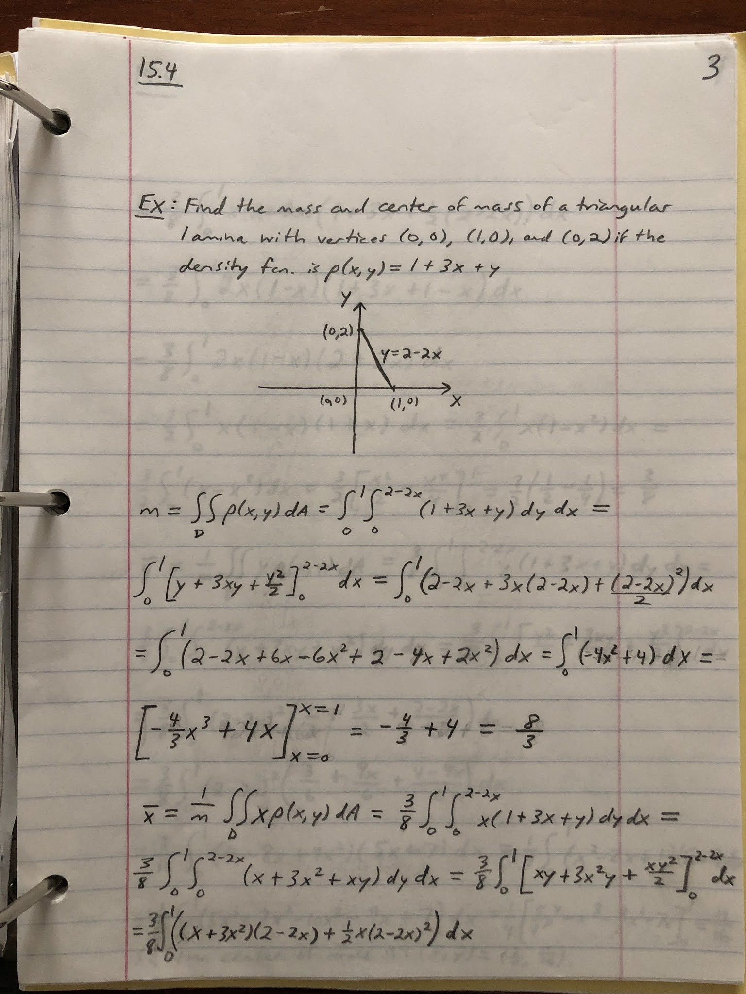 Professor Frank’s Math Blog: 15.4 Applications of Double Integrals Notes