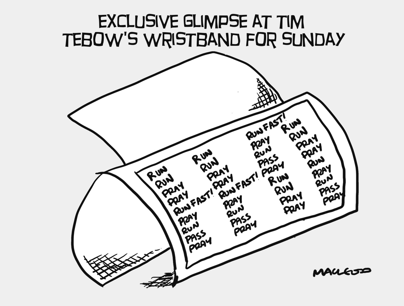 MacLeod Cartoons: Tim Tebow has a Plan for the Patriots