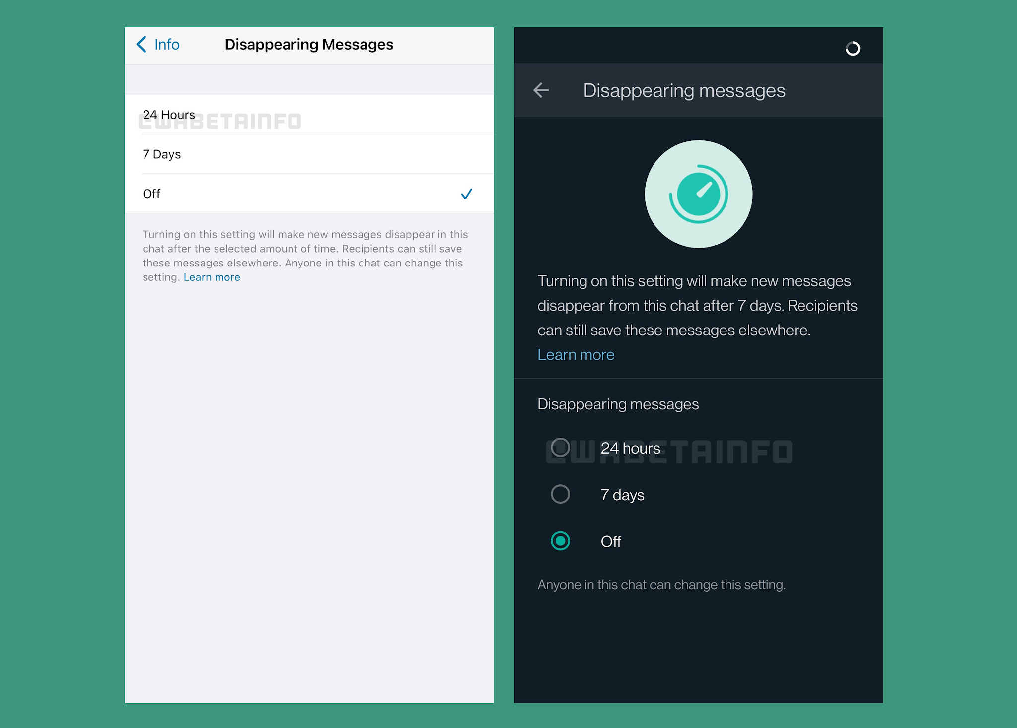 A new disappearing message option is expected to be offered by WhatsApp
