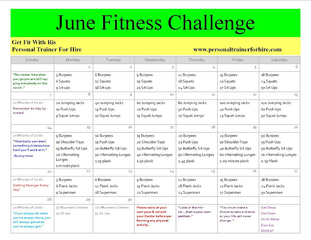 Get Fit With Ris: June Monthly Fitness Challenge