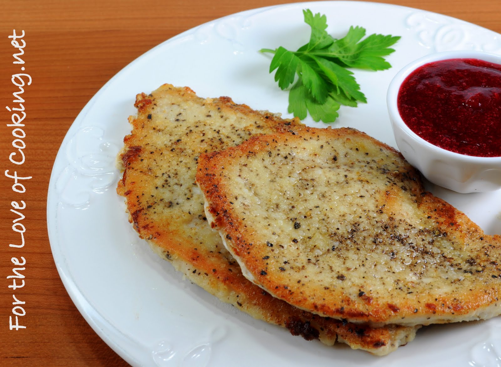 Turkey Cutlets with Cranberry Coulis | For the Love of Cooking