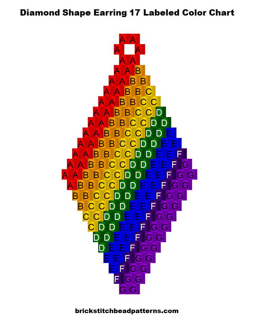 Brick Stitch Bead Patterns Journal: No. 17 Free Rainbow Diamond Shape ...