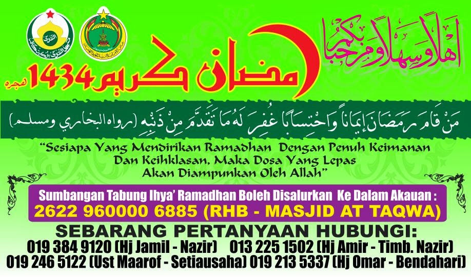 MASJID AT-TAQWA BUKIT KAPAR: MEMOHON SUMBANGAN UNTUK PROGRAM IHYA ...