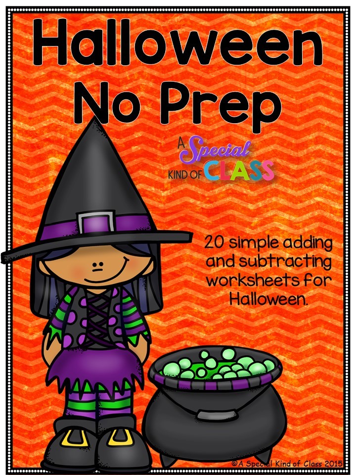 A special kind of class: Halloween Adding and Subtracting No Prep