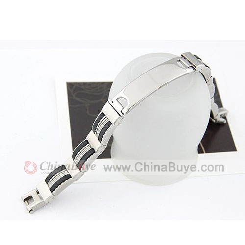 Punk Style Men Trendy Stain Steel Bracelet Bangle Simple Design-At ...