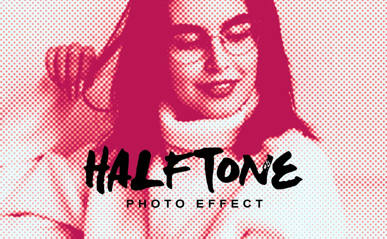 Free Halftone Duotone Photo Effect Template