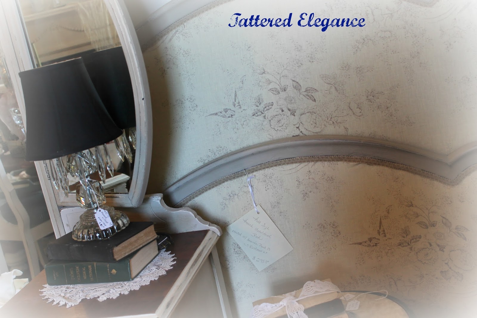Tattered Elegance: **Rushmore ** Vanity & Upholstered French Bed
