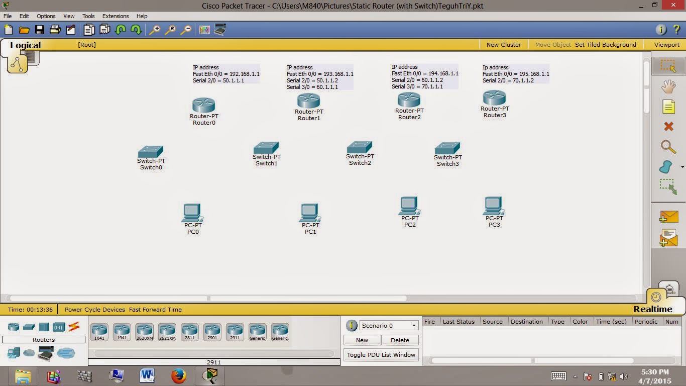 Nonny Punya Blog: Tutorial Setting Static Router Di Cisco Packet Tracer