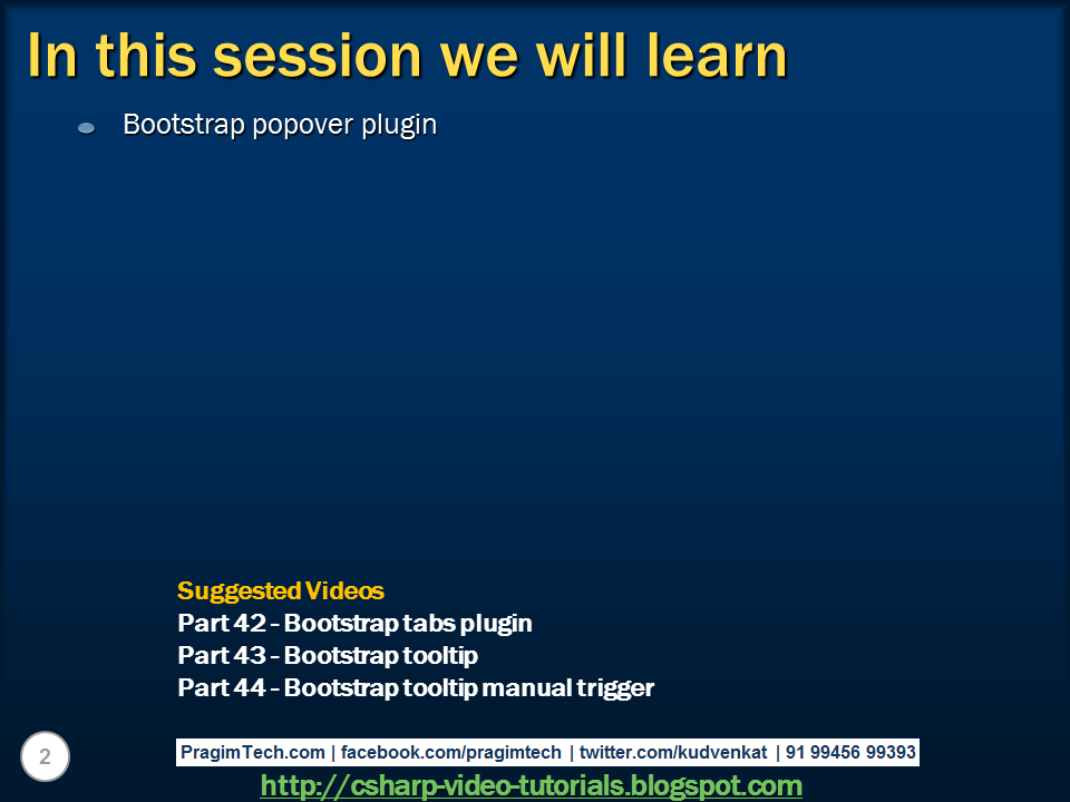 Sql Server Net And C Video Tutorial Bootstrap Popover