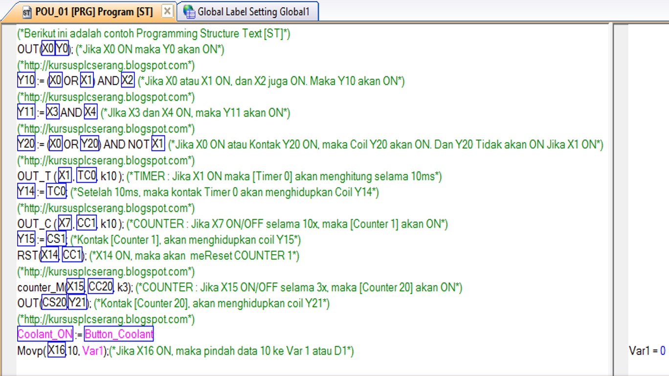 STRUCTURE TEXT (ST) PLC MITSUBISHI ~ Belajar PLC/Private PLC ...