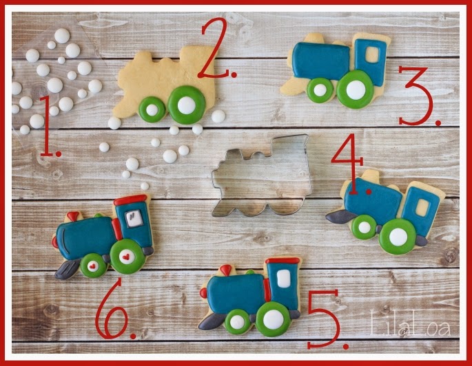 Decorated Train Valentine's Day Cookies