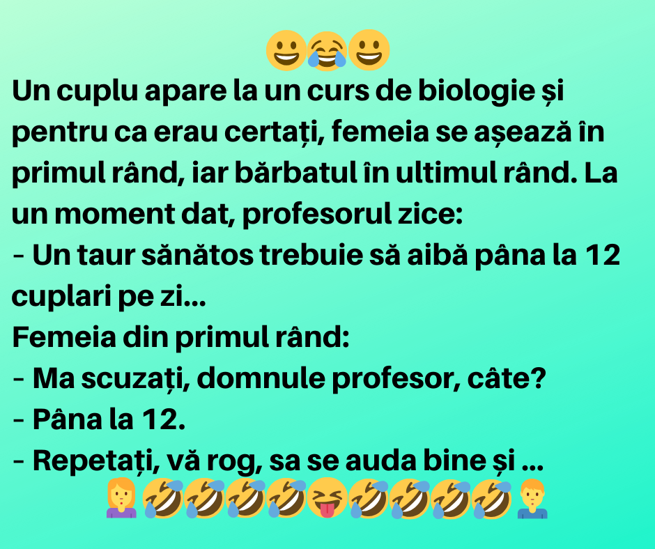 Universal Style: Un cuplu la un curs de biologie:"Un taur trebuie să ...