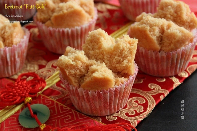 Amiliaya Recipe: Beetroot "Fatt Goh" 甜菜根“发糕”