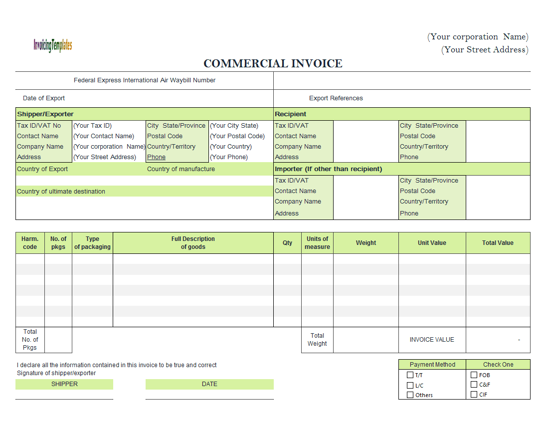 Cif Invoice Sample - Invoice Template