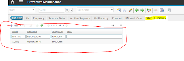 PMSTATUS table to make history of PM records | Maximo | IBM Maximo ...