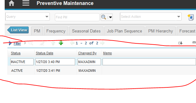 PMSTATUS table to make history of PM records | Maximo | IBM Maximo ...