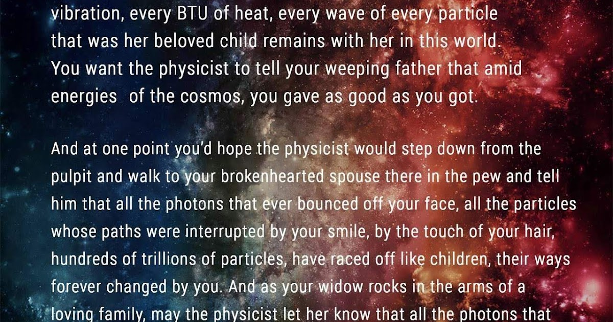 At your Funeral | Physicist consoling speech | Aaron Freeman