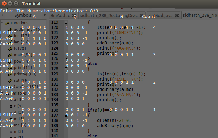 Non Restoring Division Algorithm Implementation in C Non Restoring Division Algorithm Implementation in C