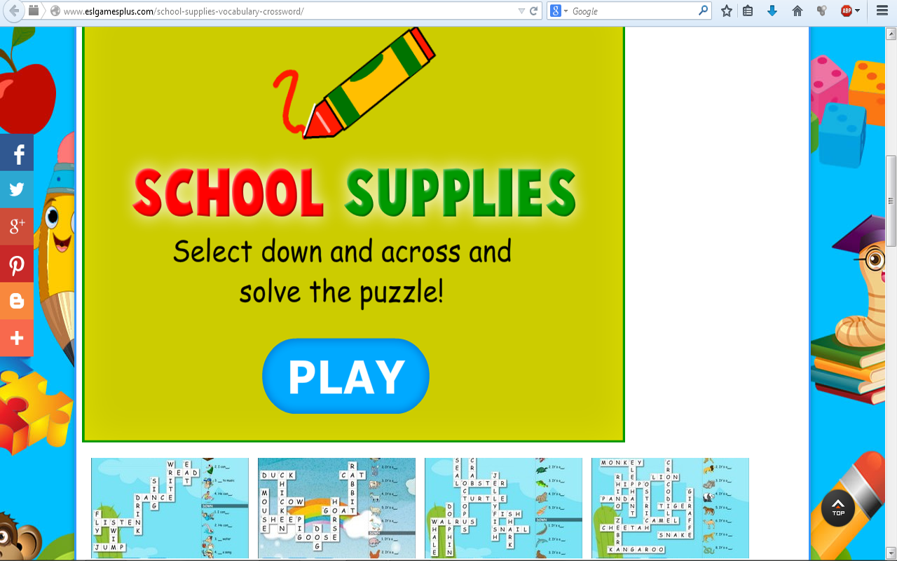 Practice & Enjoy English: School Supplies Vocabulary