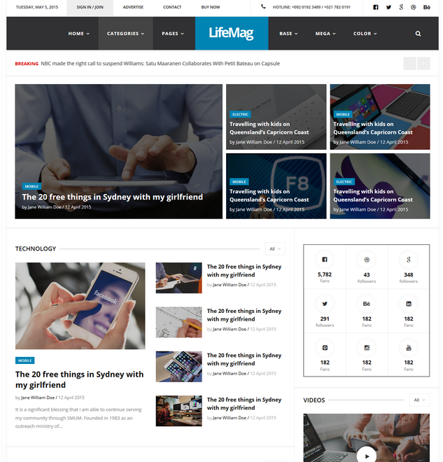 Responsive HTML Magazine Template