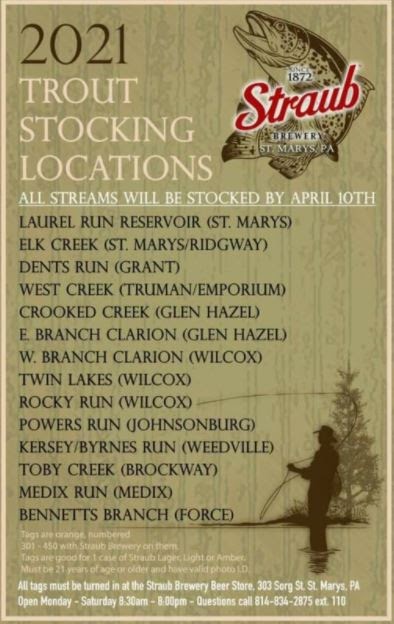 Cameron County PA News: 2021 Straub Brewery Trout Stocking - Cameron ...