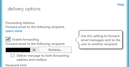 Setup a mail redirection for a user in Exchange 2013 ~ Peter Manton ...