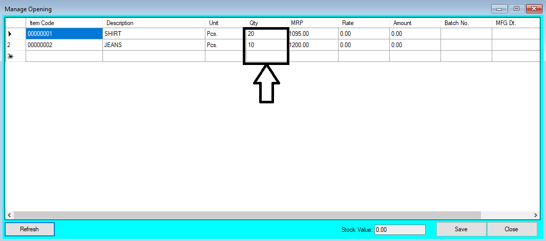 Manage Item Opening Help Guide