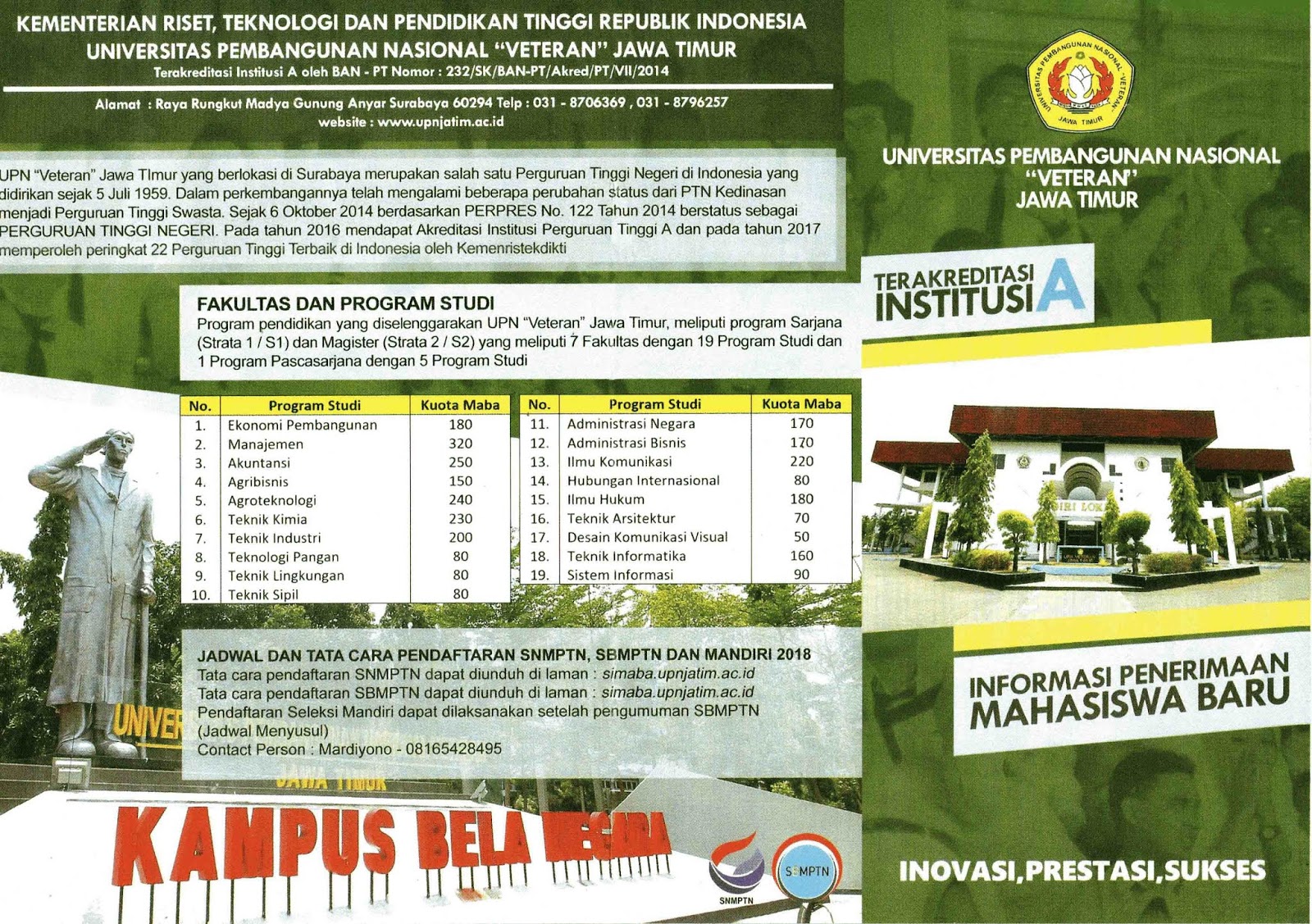 Brosur UPN Veteran Surabaya 2019 2020 - Mahasiswa Unusa