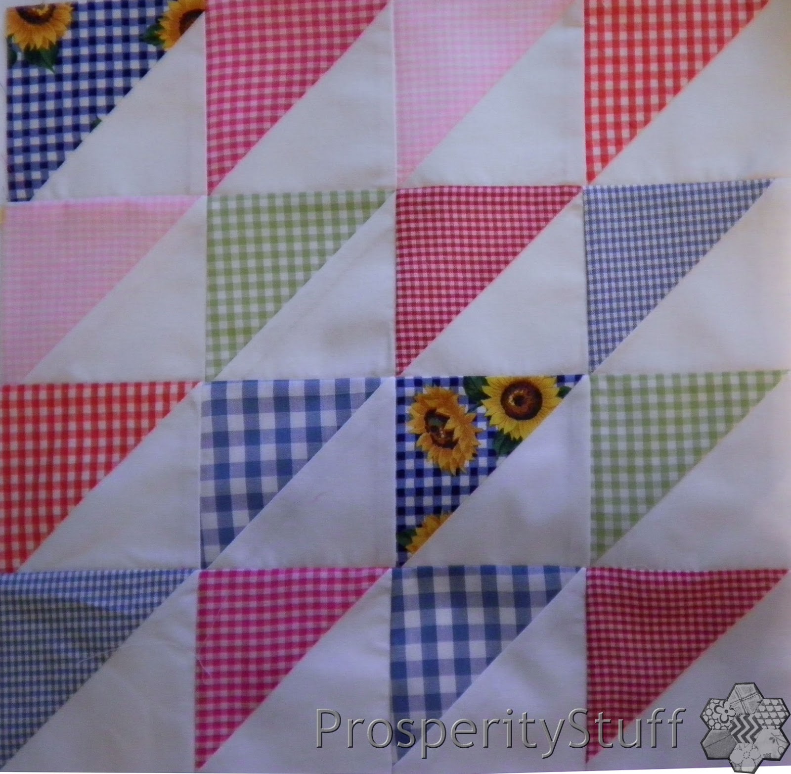 ProsperityStuff Quilts: Gingham Striped Square blocks