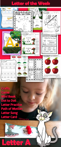 Glimmercat Education: Letter of the Week Packet for A