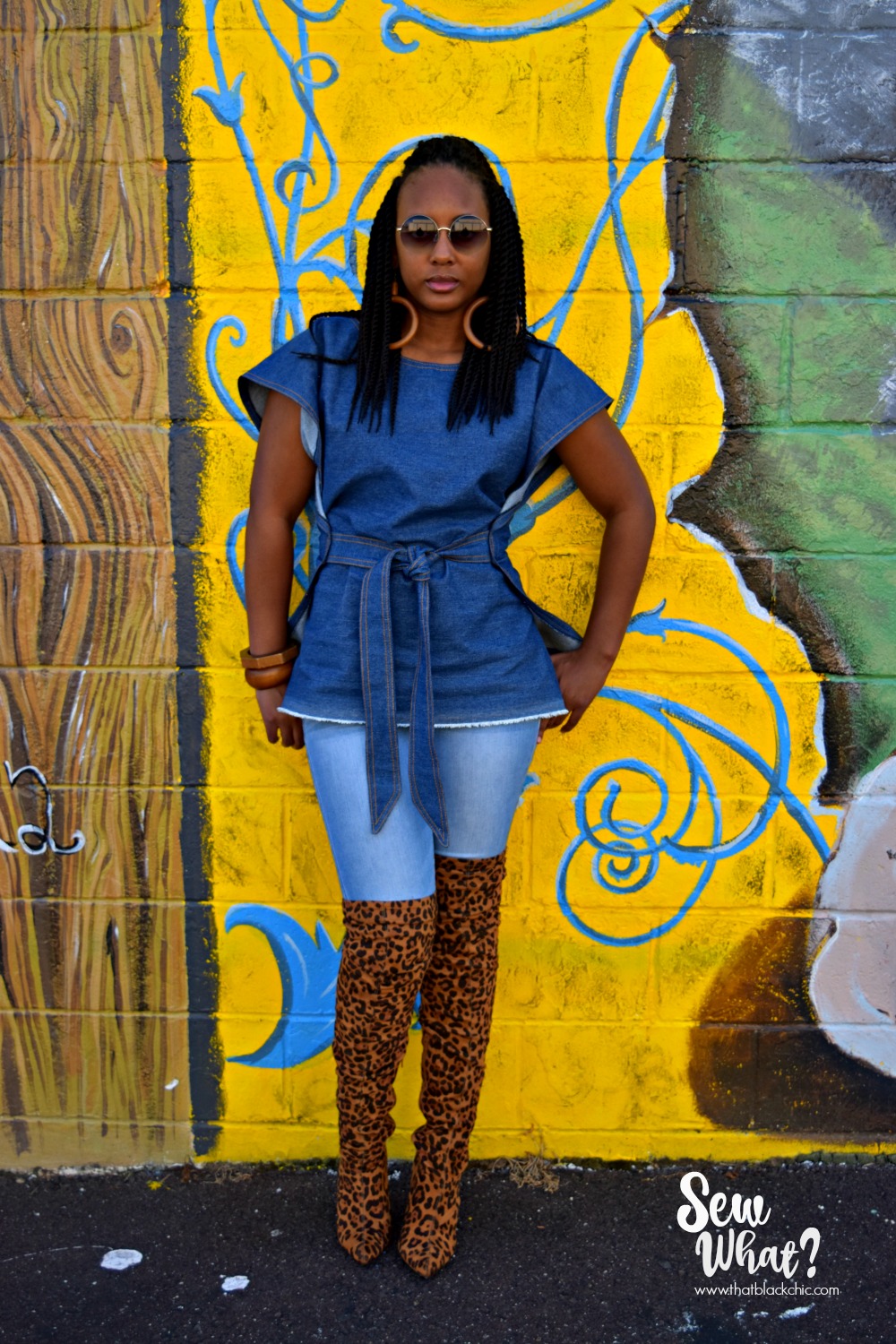 A DIY Denim Wrap Shirt Tutorial [Sew What? Series] | That Black Chic