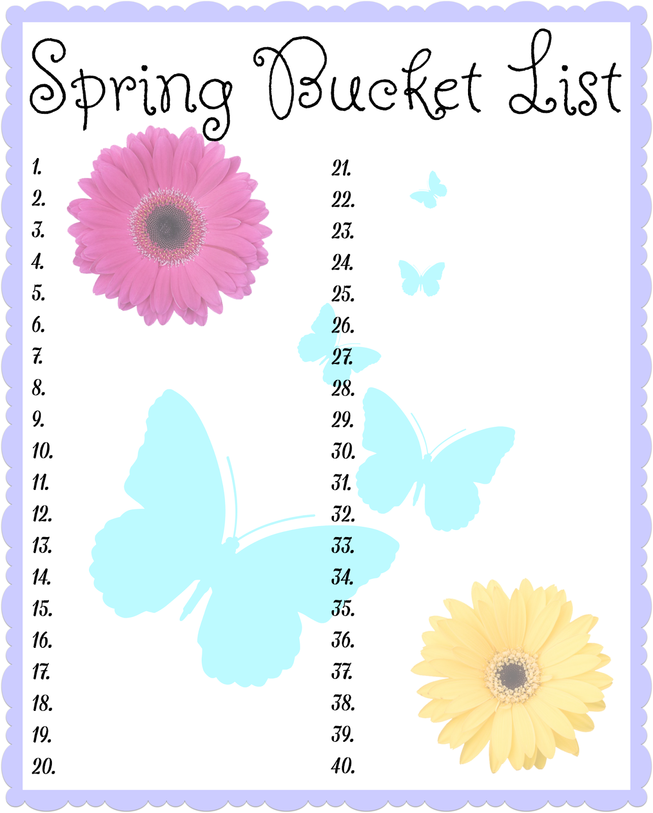 Spring Bucket List Ideas with Free Printable - Nanny to Mommy