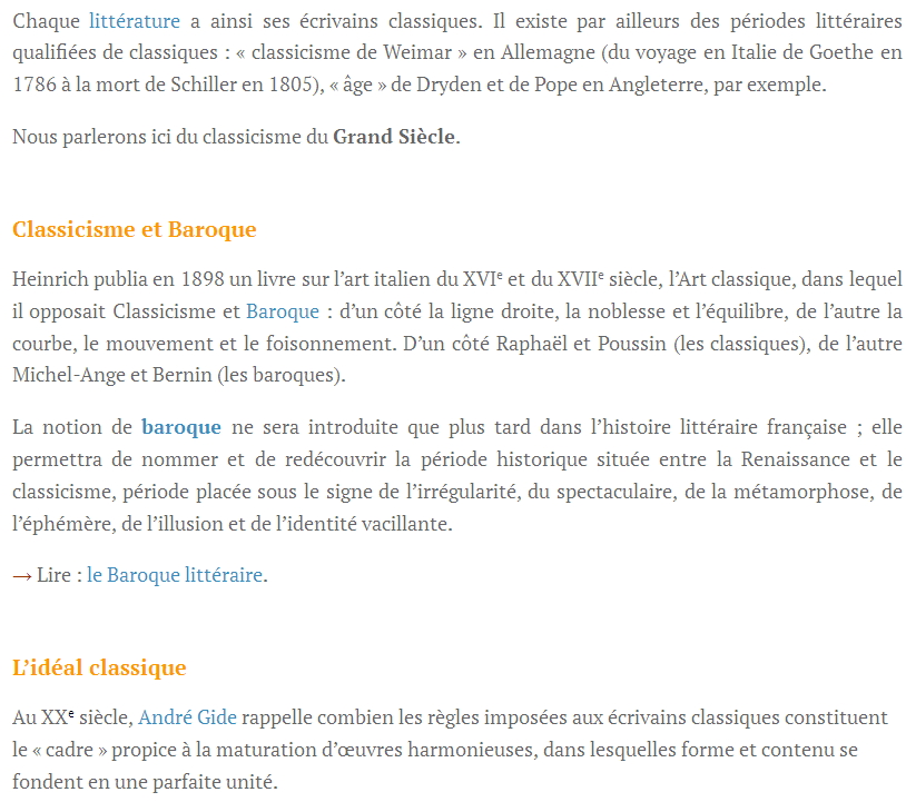 le-classicisme | cours français