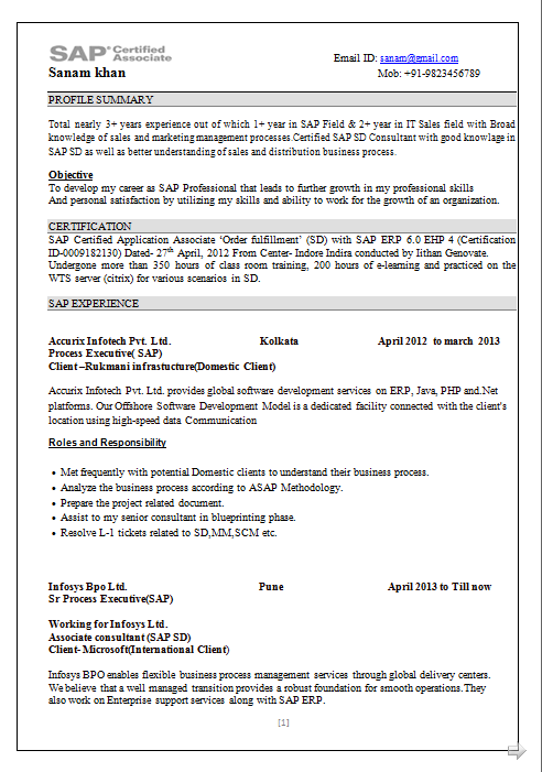 Dynamic Resume: RESUME FORMAT