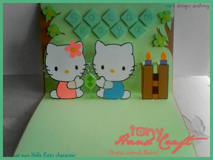 Tony.Hand.Craft: Hello Kitty Salam Raya Card