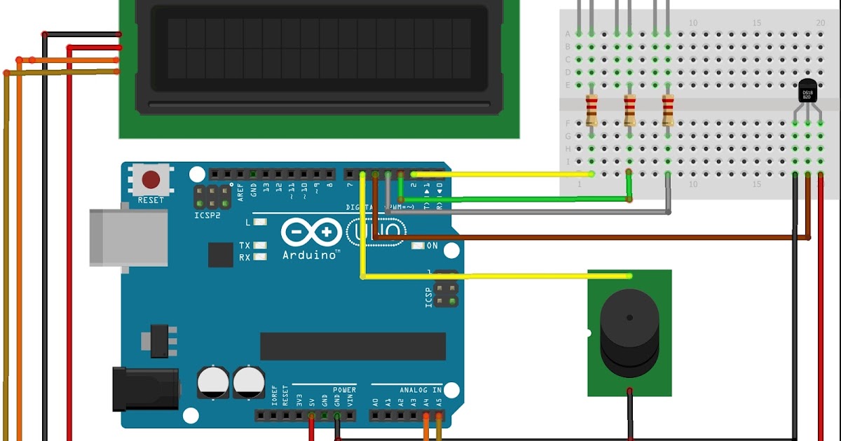 Monitoring Suhu DS18B20 With LCD 20x4 - ARDUINO PROJECT