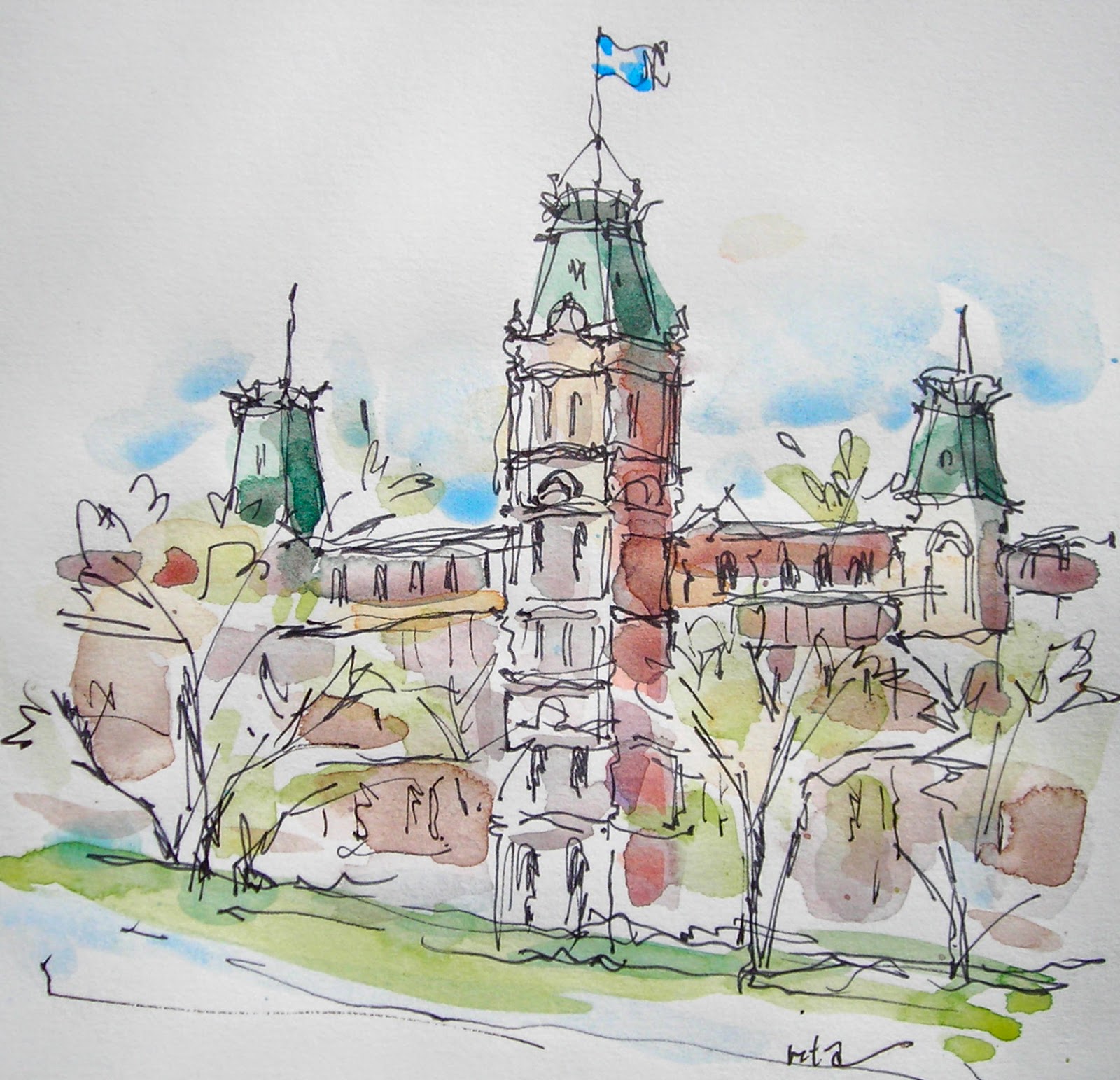 Sketchbook Wandering : Quebec City, Je t'aime