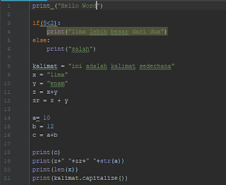 Macam-macam perintah dasar python ~ Layar Monitor Gelap