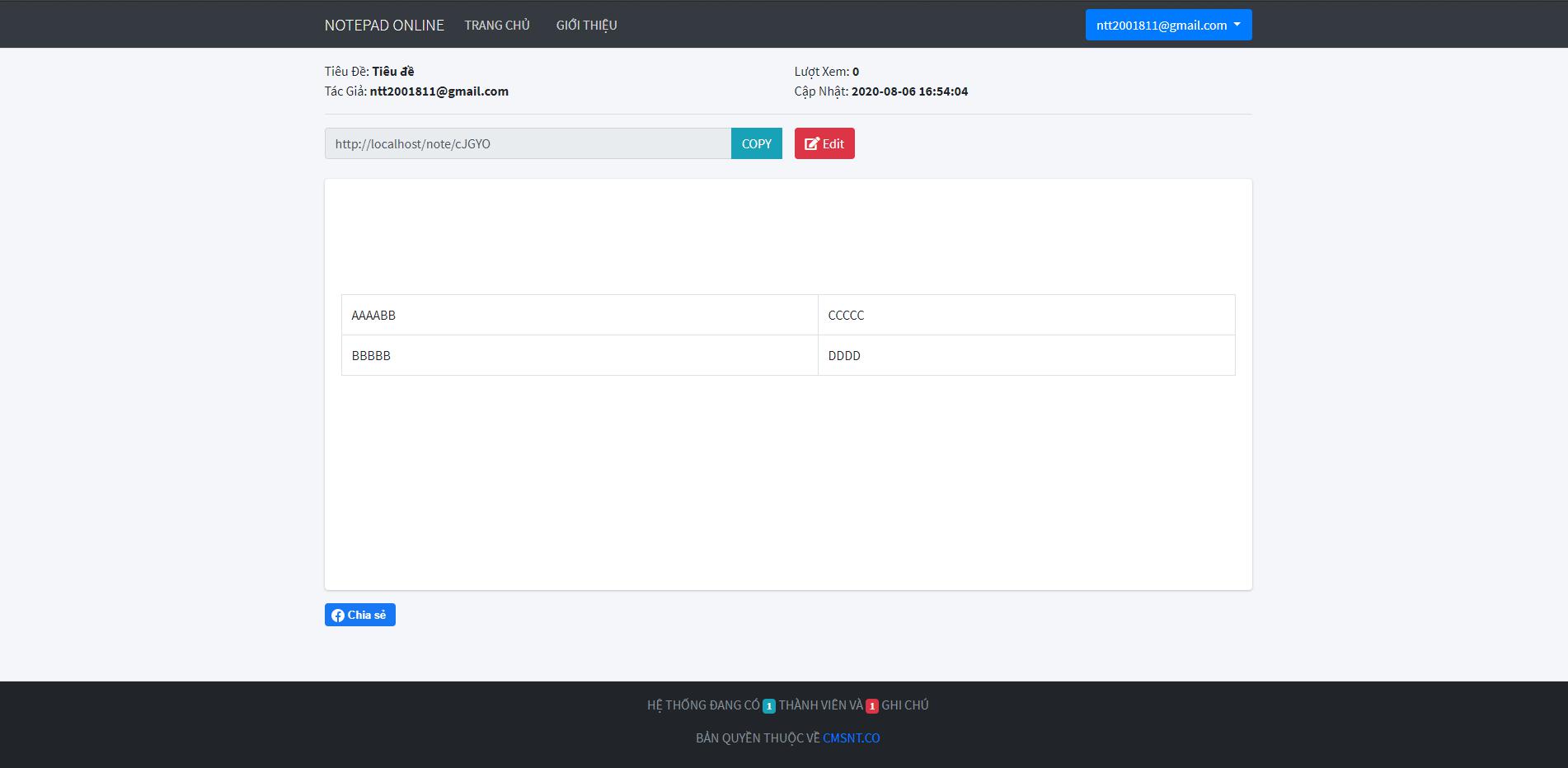 Source Code Notepad Online Bằng PHP