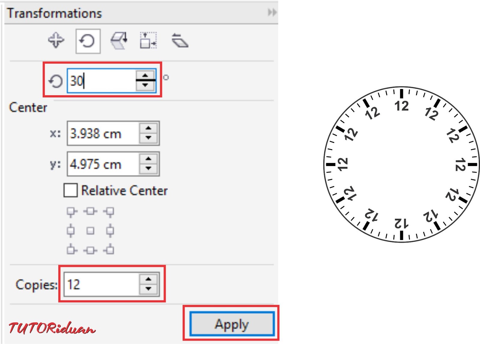 Trik Desain Jam Dinding Hanya 5 Menit dengan Coreldraw - TUTORiduan.com