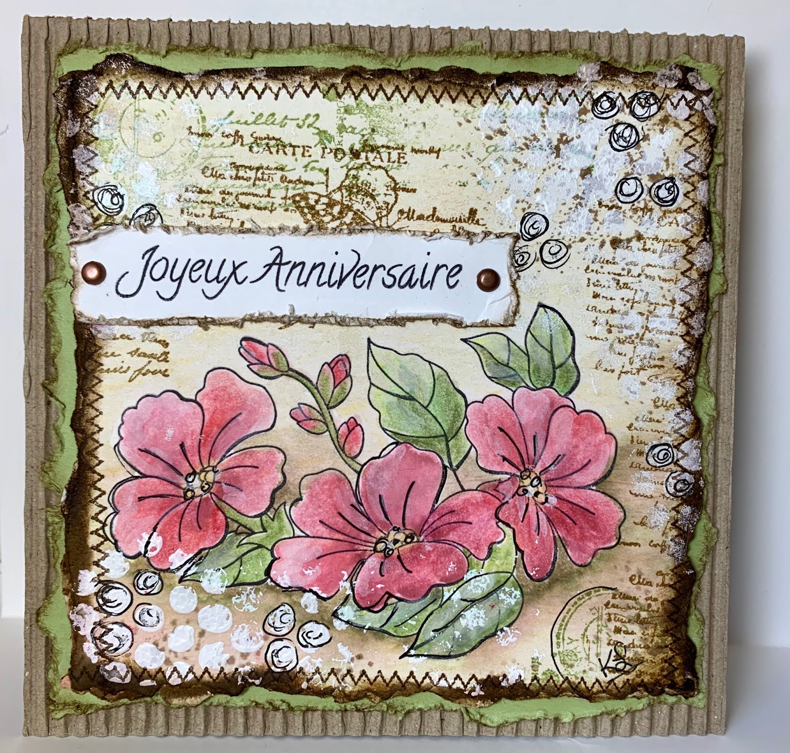 Créations Kat: Carte style mixte media