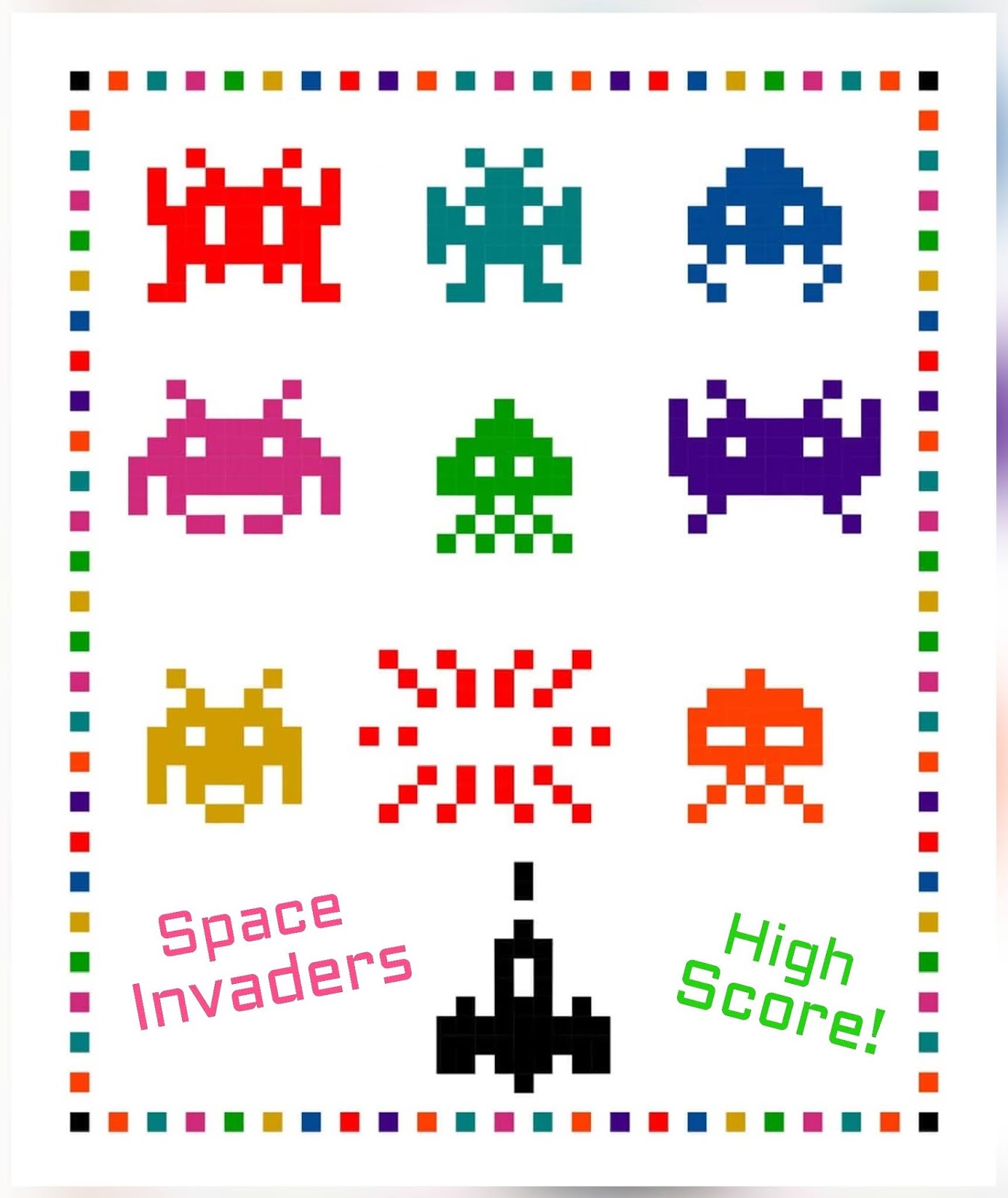 Adventurous Quilter: Space Invaders Scrap Design