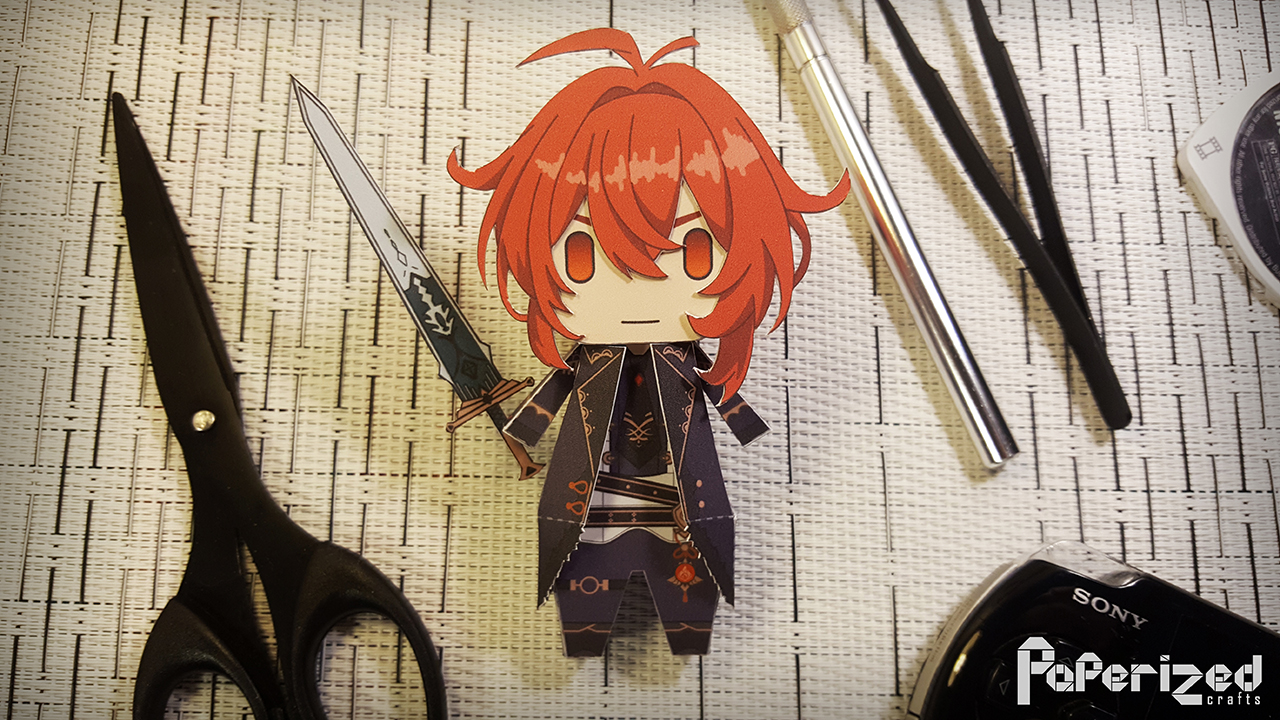 Genshin Impact: Diluc Ragnvindr Papercraft | Paperized Crafts