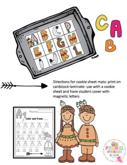 Native American Alphabet Practice ~ Preschool Printables