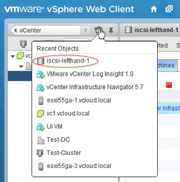 vSphere Web Client Recent Objects Menu - Just Another IT Blog