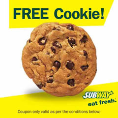 THE SUBWAY RAINY DAY SPECIAL: Tell subway equals free cookie!