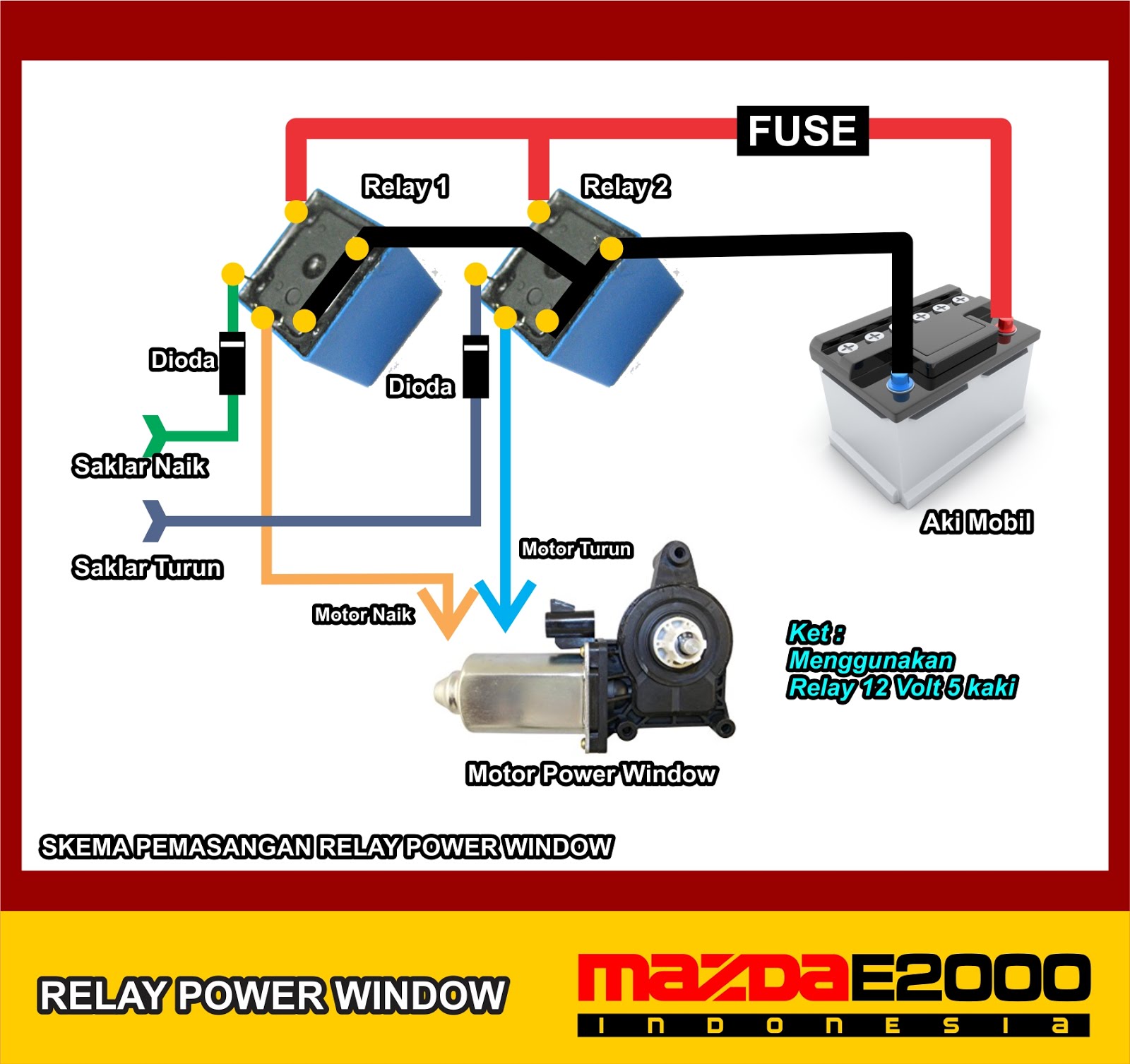 RELAY POWER WINDOW MAZDA E2000