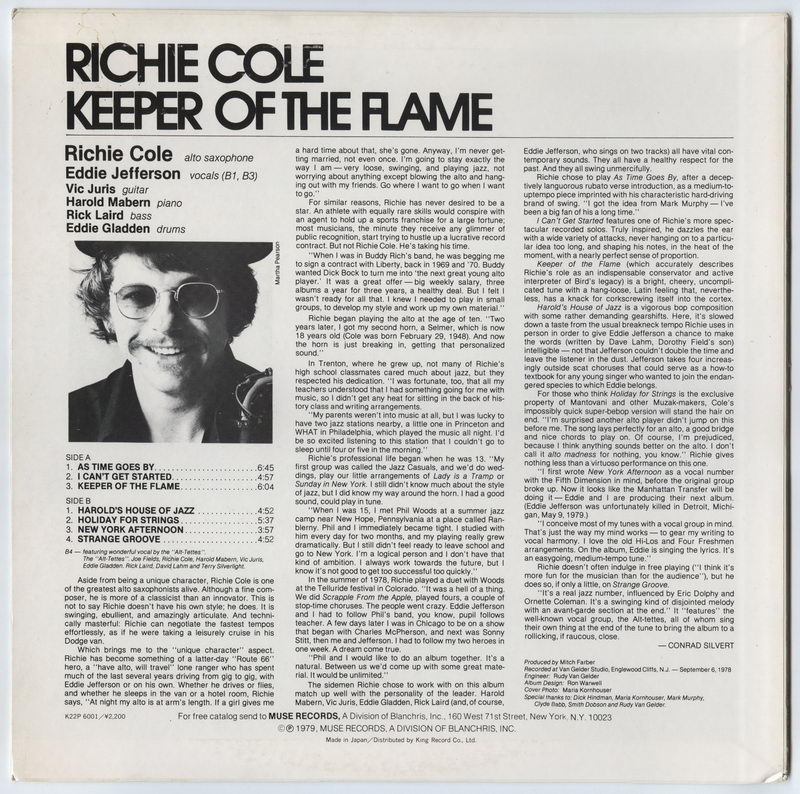 ENTRE MUSICA: RICHIE COLE- Keeper of the flame (1979)