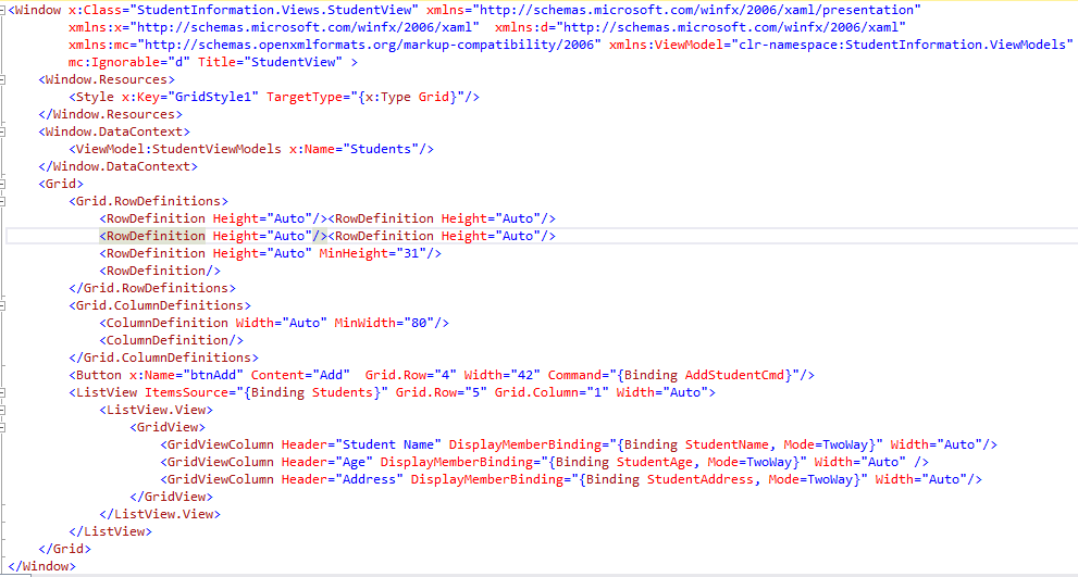 How to bind ViewModel to View in WPF MVVM