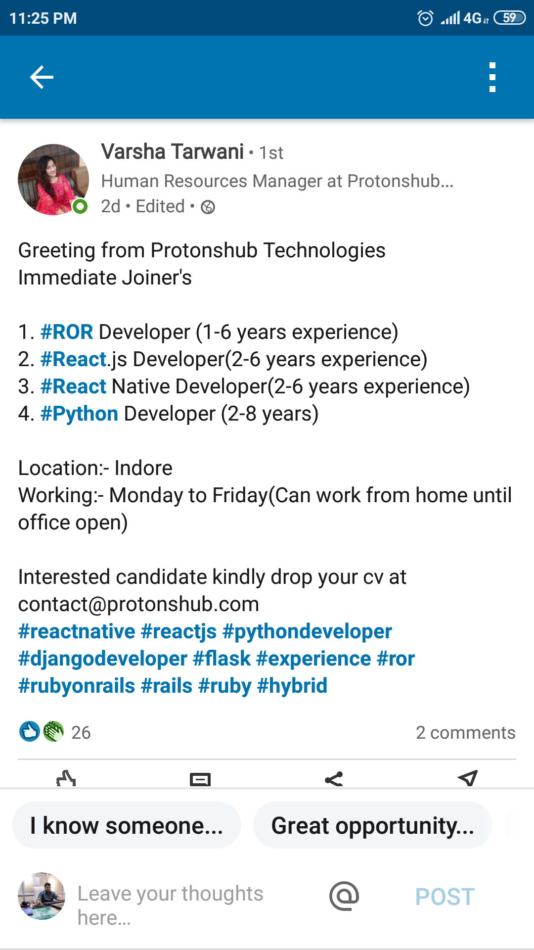 Latest Job Alert For Python Php Java Android Ror Qa 24 10